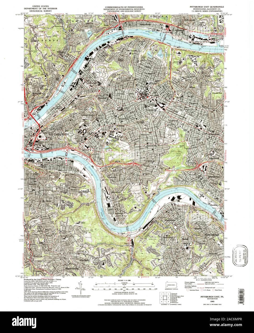 Pittsburgh historical map hi-res stock photography and images - Alamy