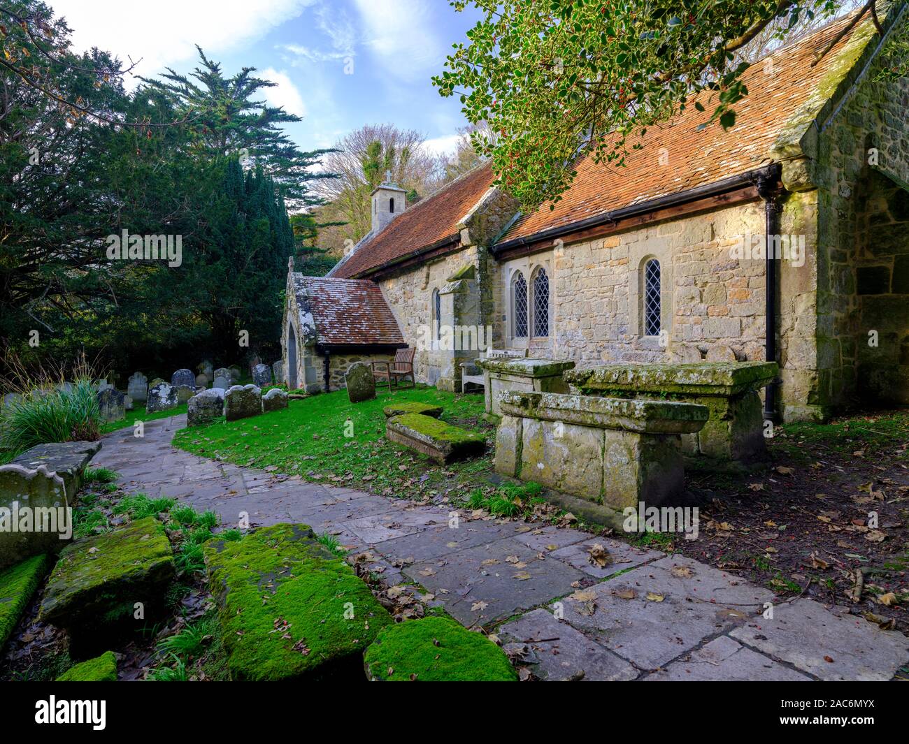 Bonchurch old church hi-res stock photography and images - Alamy