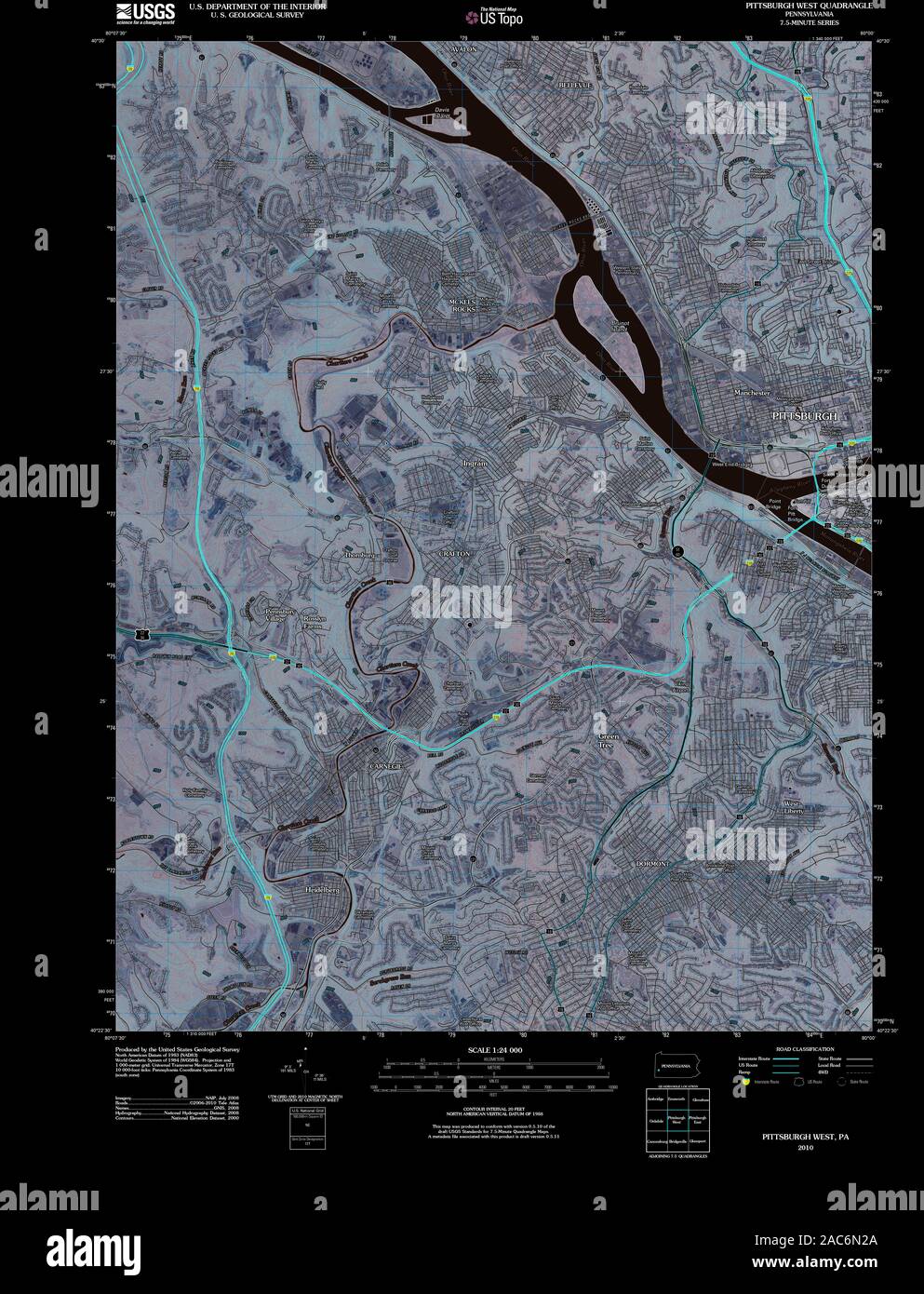 Pittsburgh historical map hi-res stock photography and images - Alamy