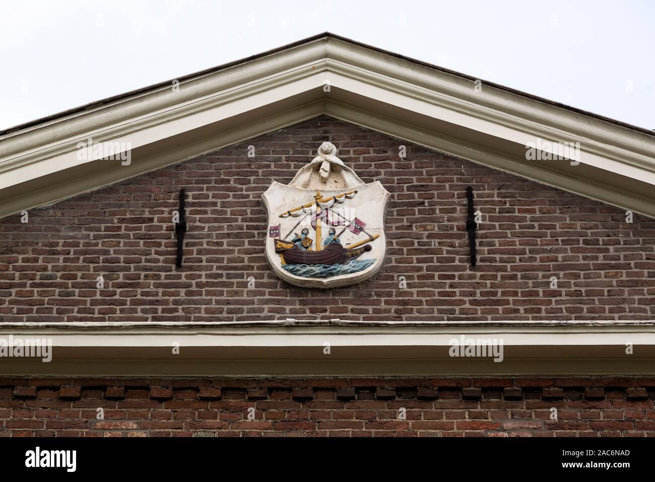 Shield depicting the legend of the foundation of Amsterdam, the ...