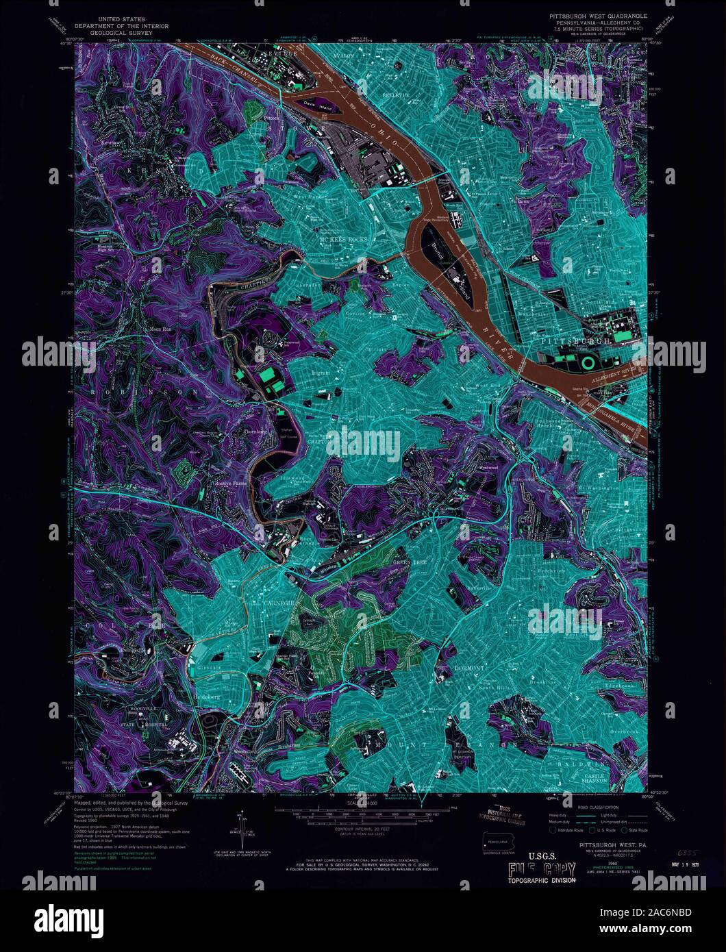 USGS TOPO Map Pennsylvania PA Pittsburgh West 221416 1960 24000 ...