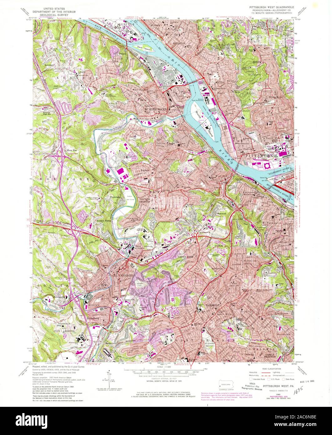 Pittsburgh historical map hi-res stock photography and images - Alamy