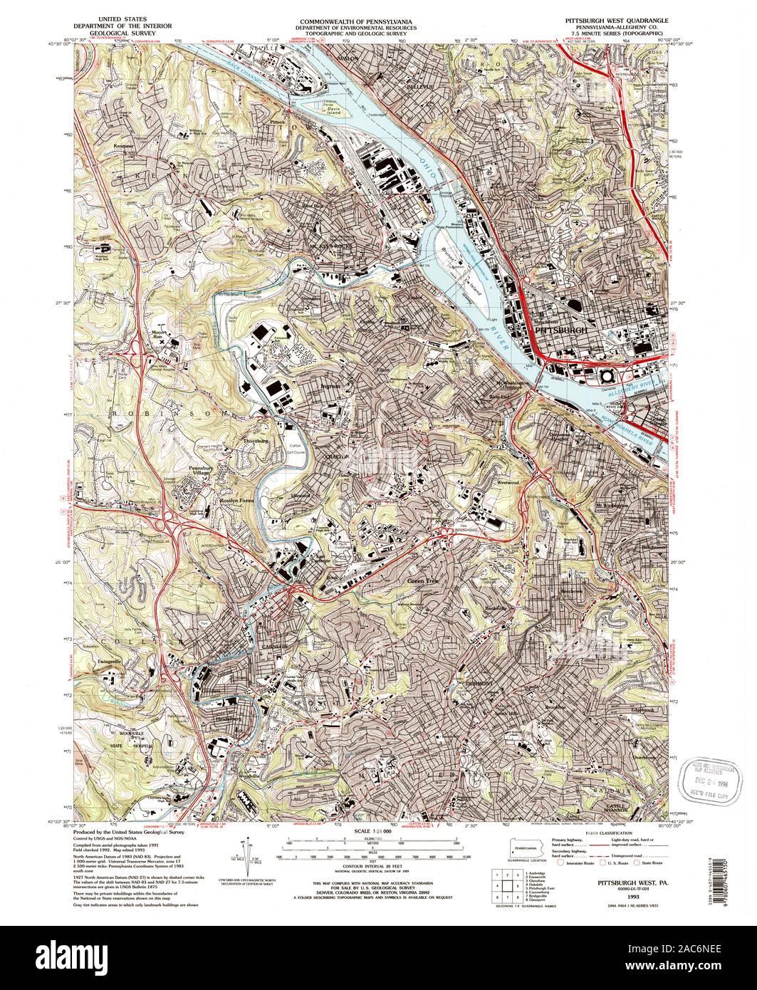 Pittsburgh historical map hi-res stock photography and images - Alamy