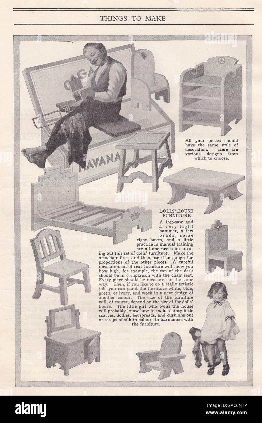 1900s Things to Make illustration diagram - How to make a doll's house ...