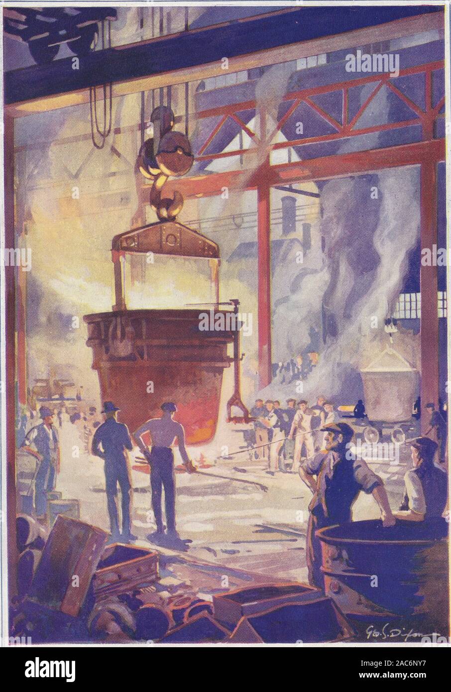 1900s Illustration of 'Casting at a Modern Foundry' Stock Photo - Alamy