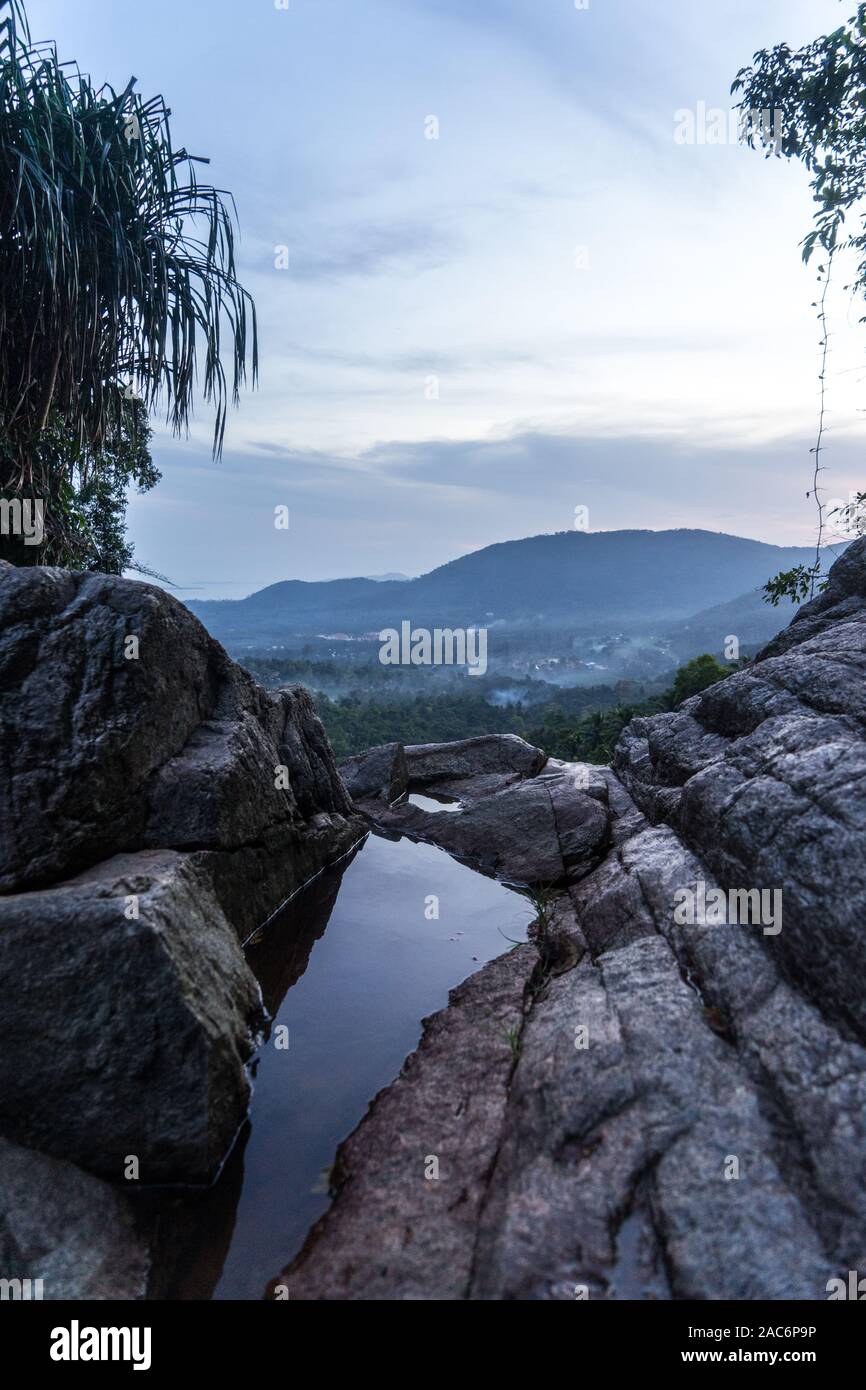 Beautiful waterfall on island Koh Samui Stock Photo - Alamy