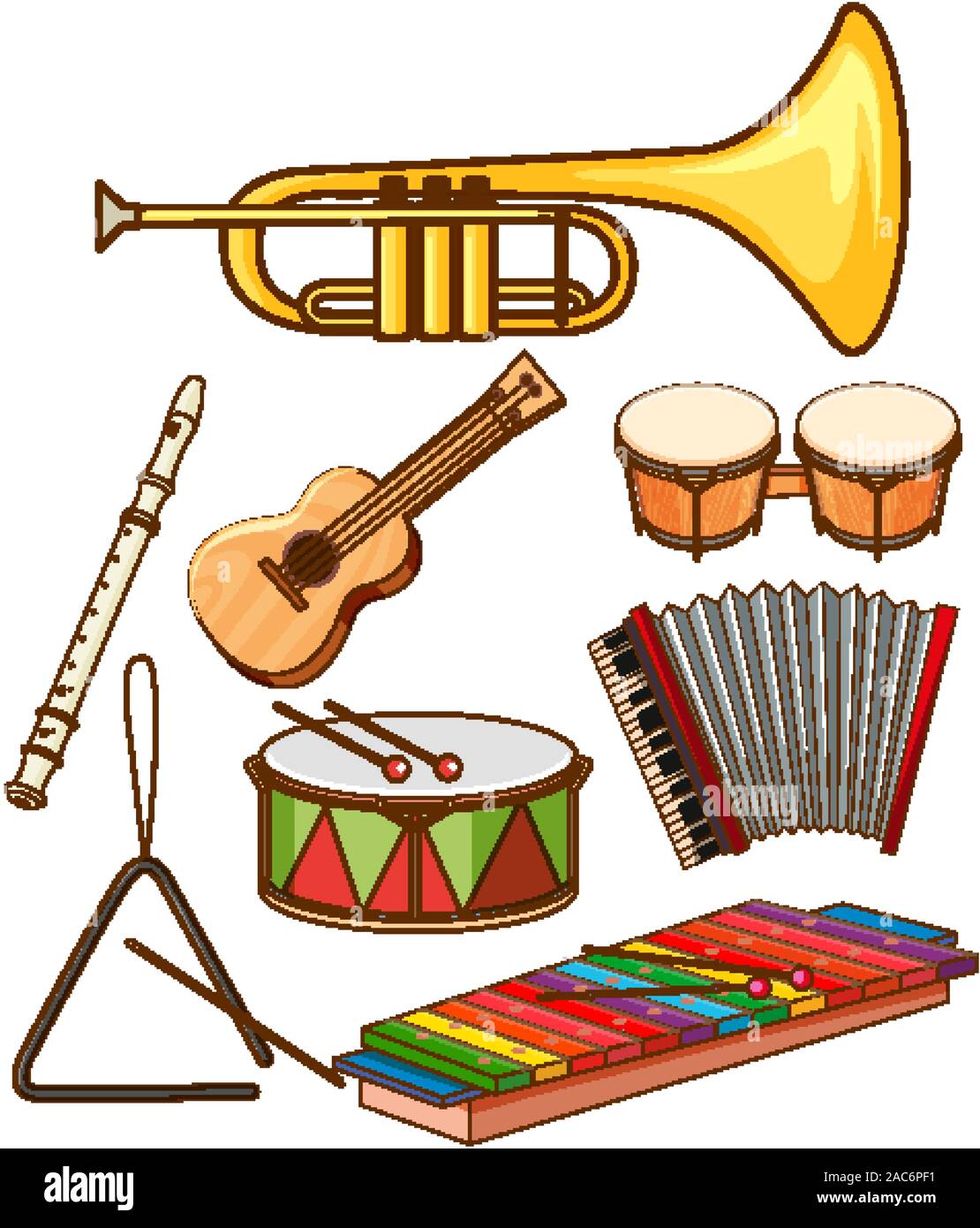 Isolated set of musical instruments illustration Stock Vector Image ...