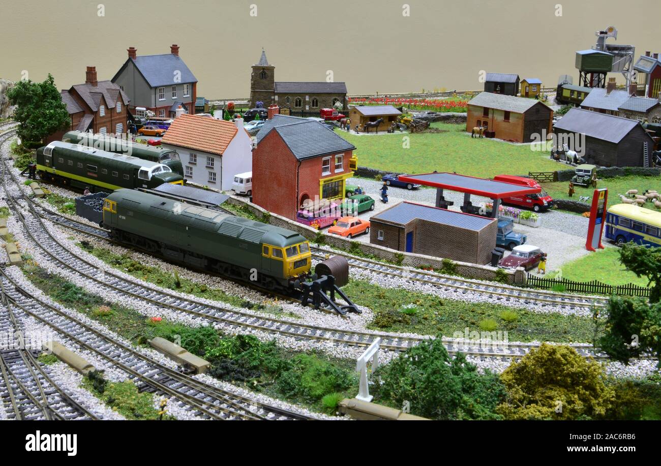 Model village train set hi-res stock photography and images - Alamy