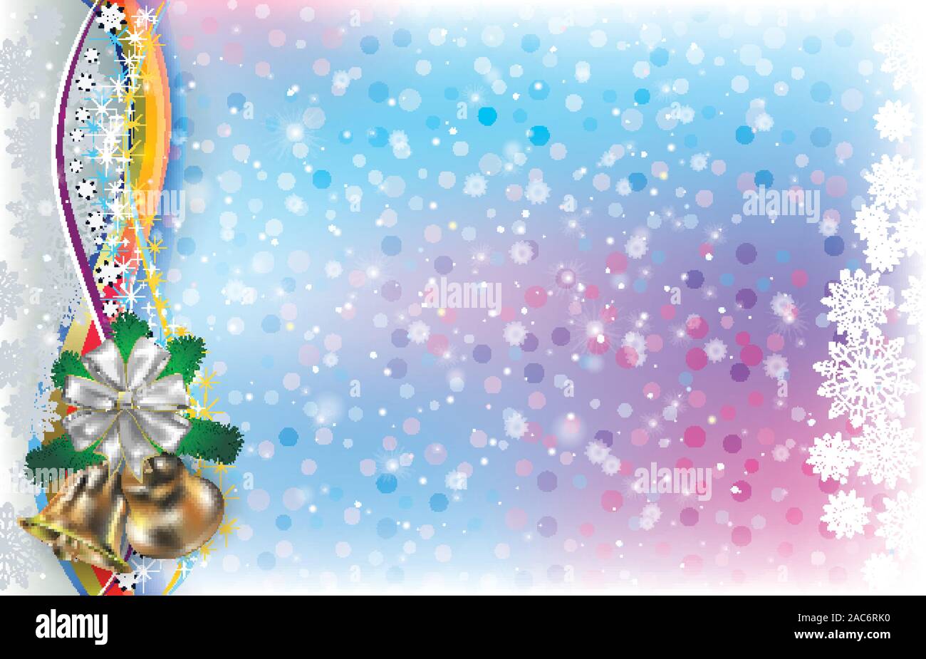 Abstract light background with Christmas bells and snowflakes Stock ...