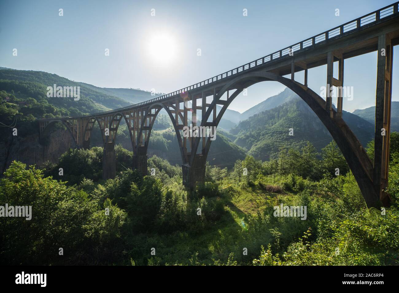 Morning mood at the Tara Bridge, Montenegro Stock Photo - Alamy