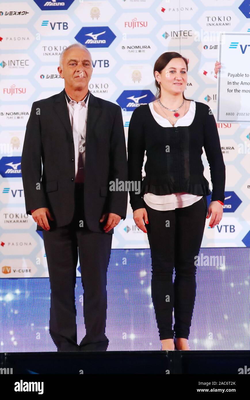 Tokyo, Japan. 1st Dec, 2019. (L-R) Pioline Lionel (FRA), Dogonadze Anna ...