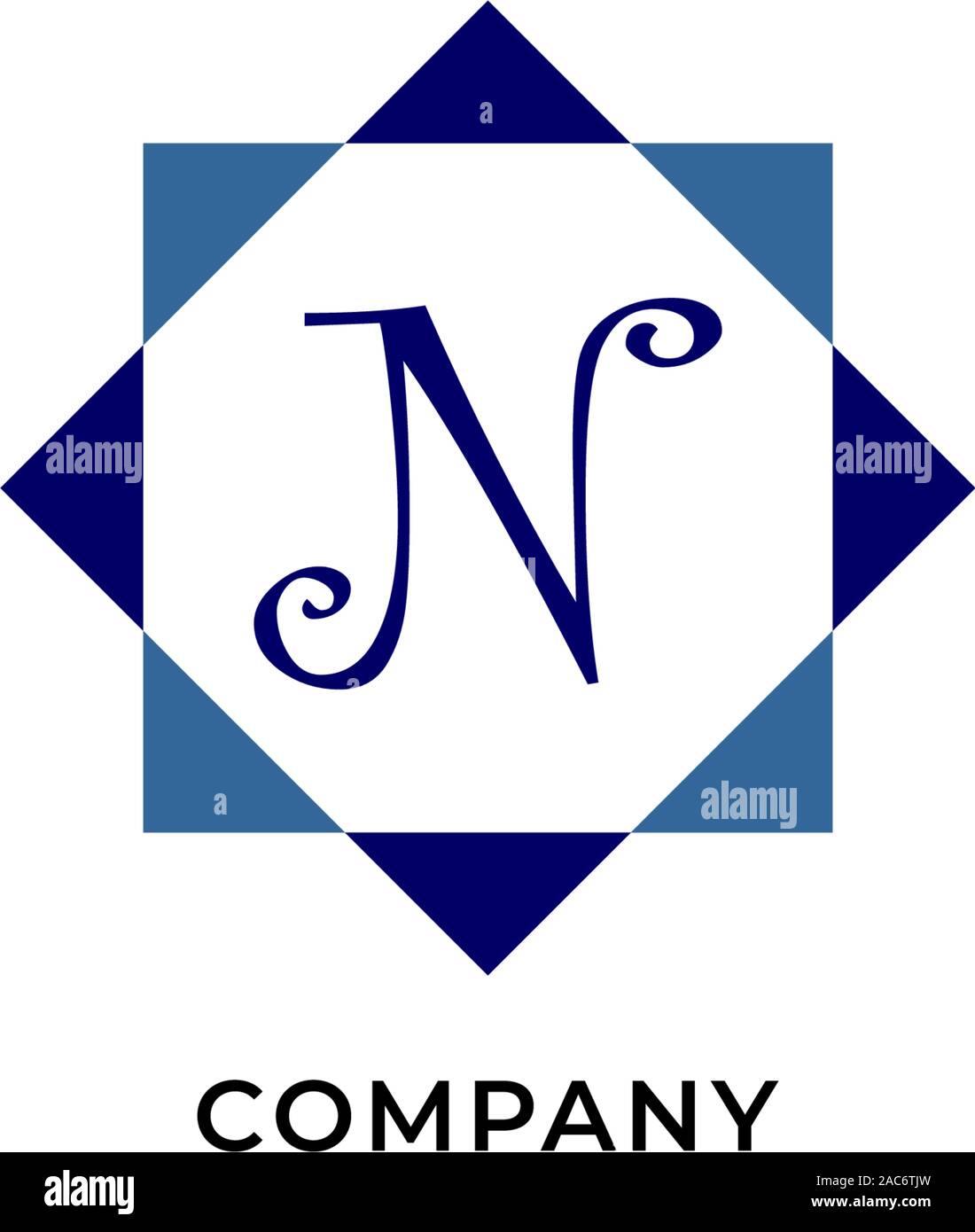 Letter N Alphabetic Logo Design Template, Development company Logo ...