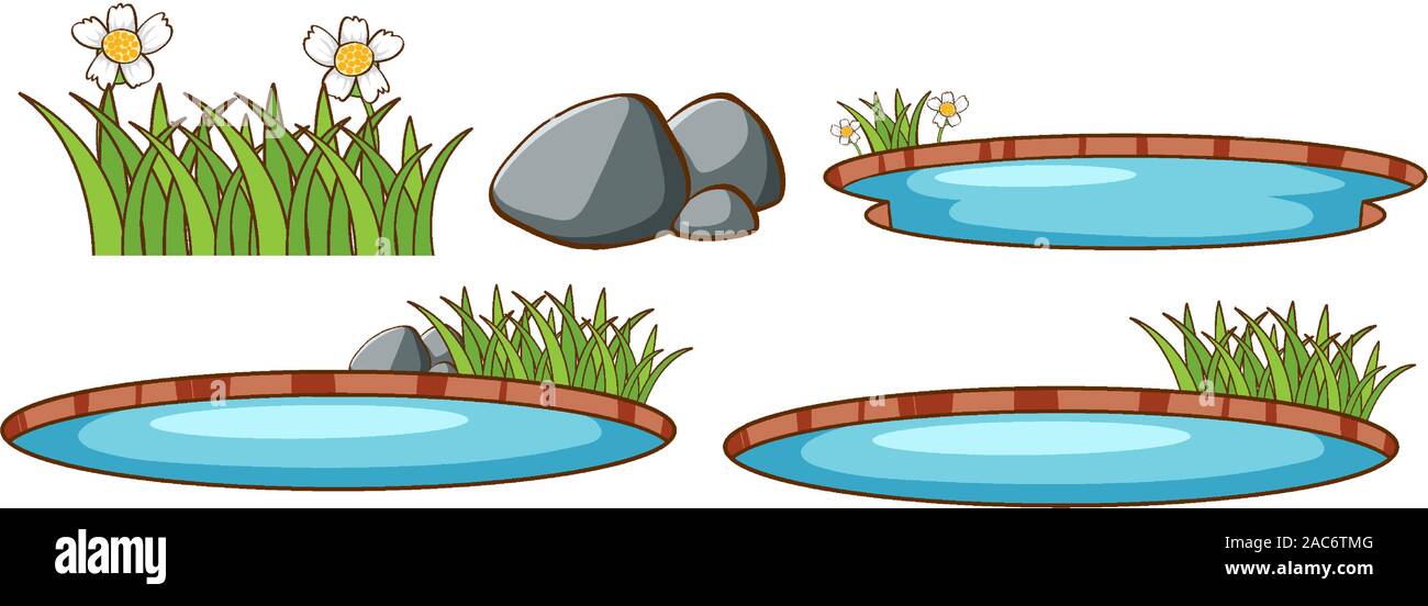 Isolated set of pond illustration Stock Vector Image & Art - Alamy
