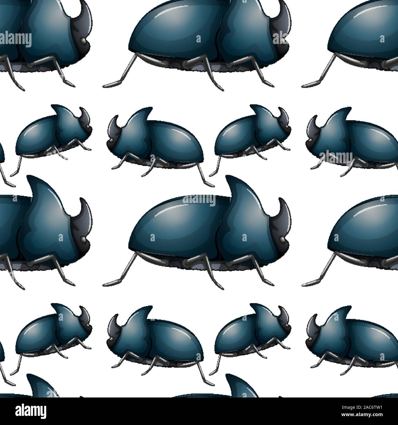 Seamless pattern tile cartoon with beetles illustration Stock Vector ...