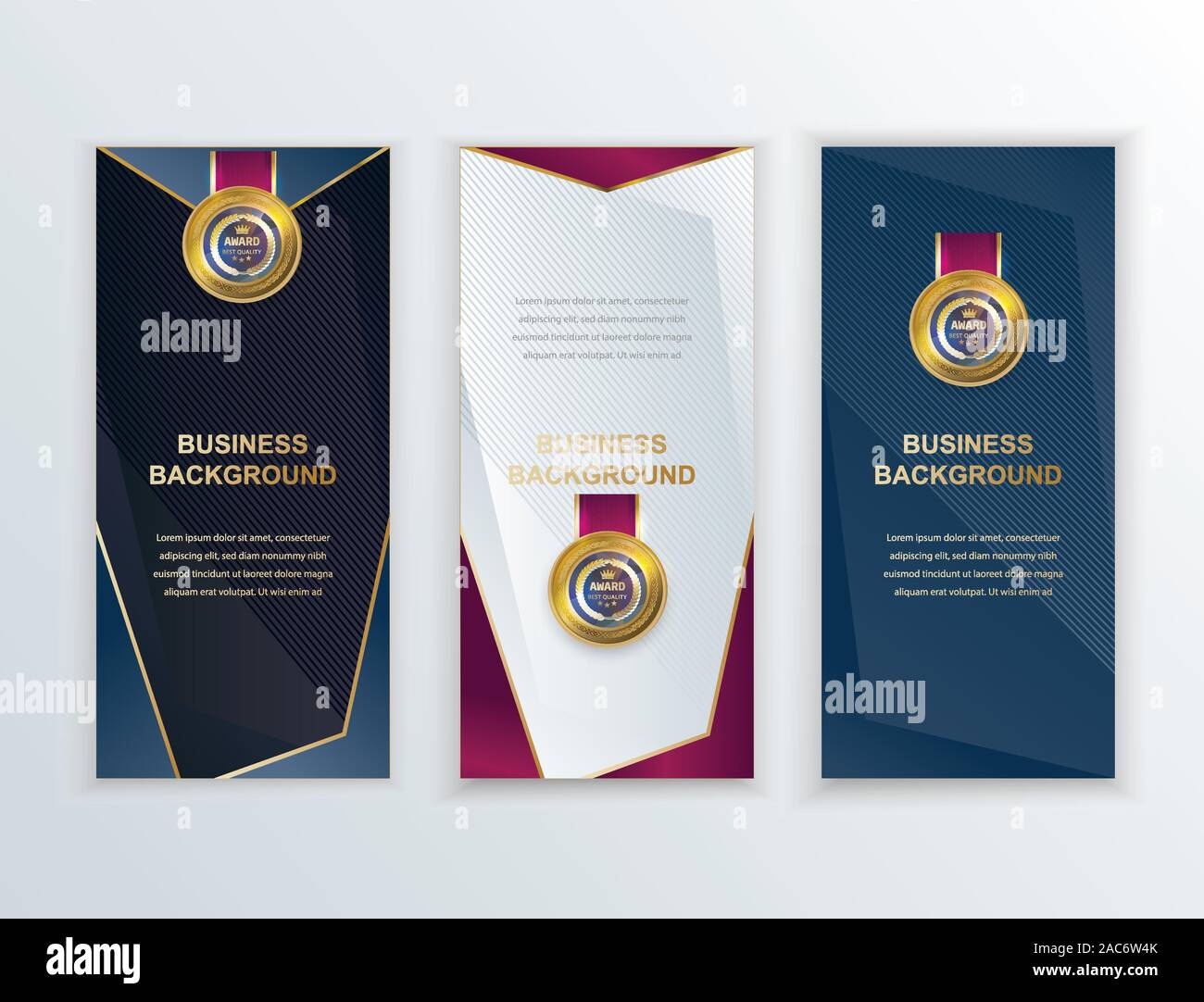 Vertical luxury white black blue banners. Triangle abstract vector ...