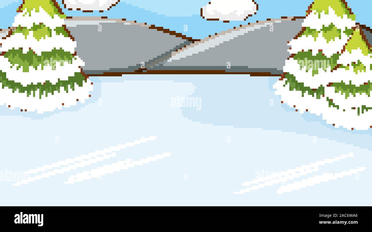 Background scene with snow on the ground illustration Stock Vector ...
