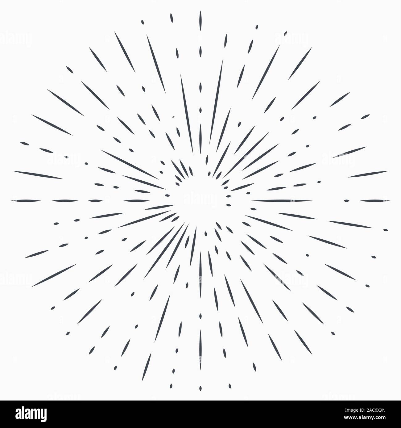 Sun burst, star burst sunshine. Radiating from the center of thin beams ...