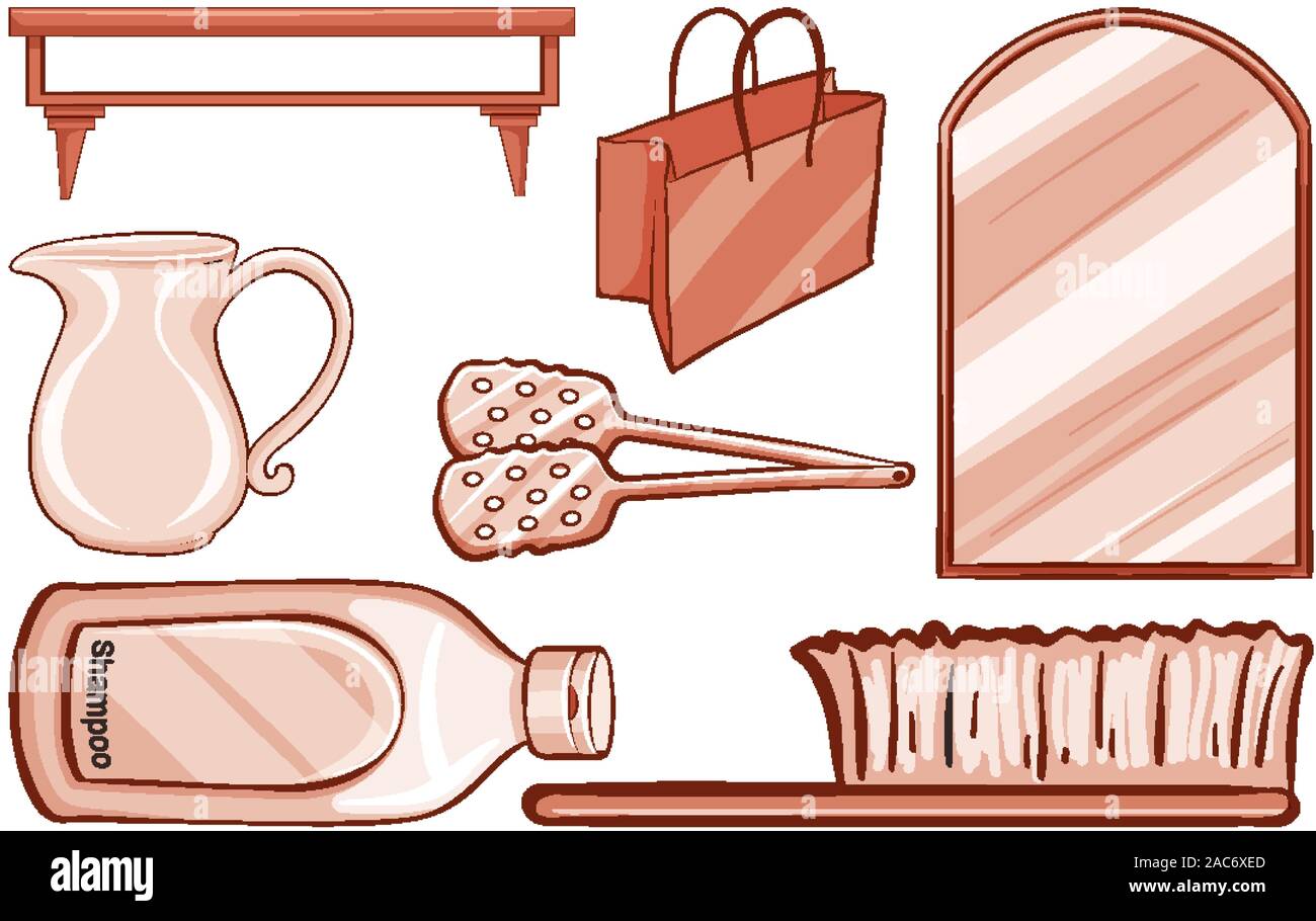Household items in red illustration Stock Vector Image & Art - Alamy