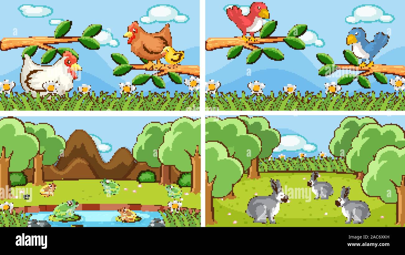 Background scenes of animals in the wild illustration Stock Vector ...