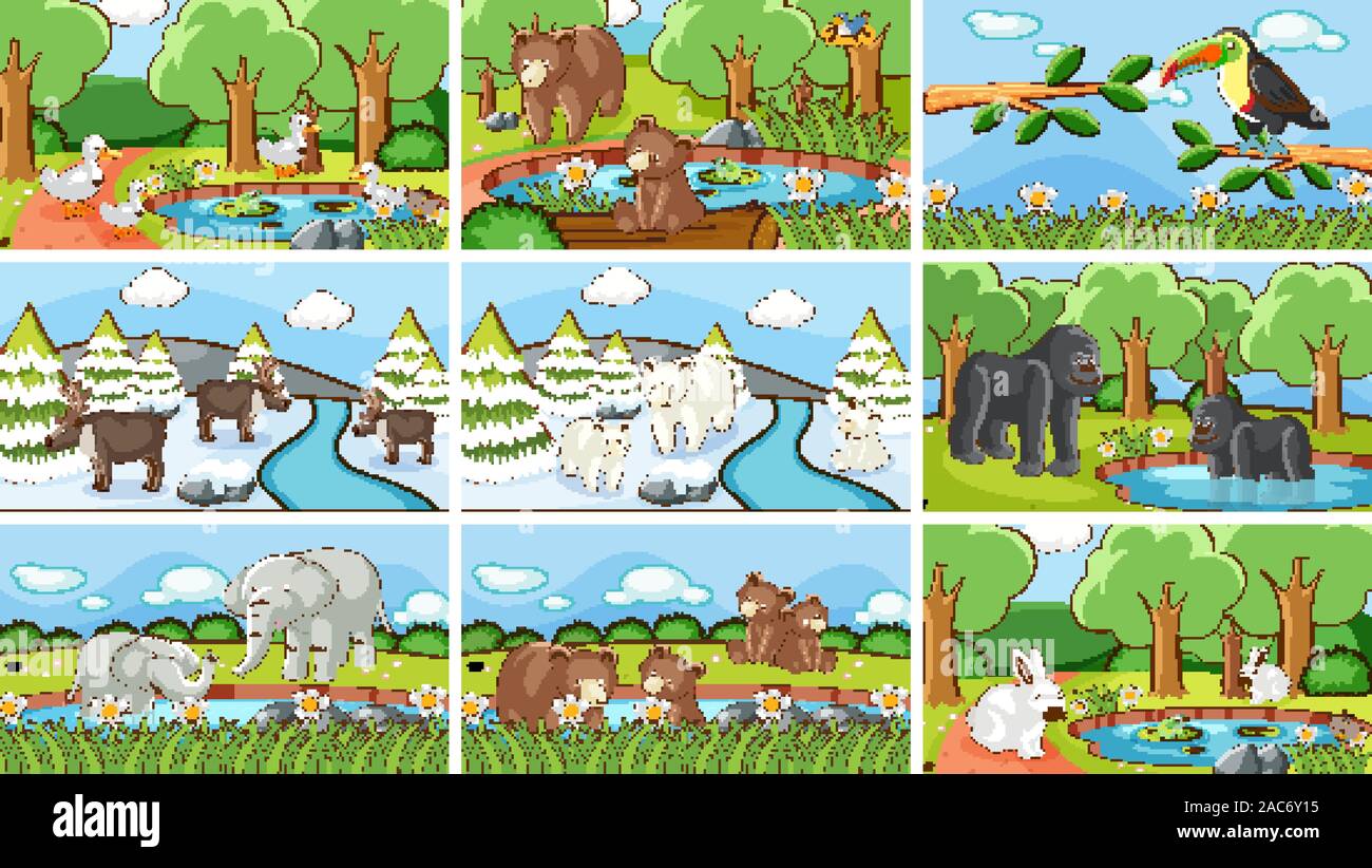 Cartoon rabbits bears Stock Vector Images - Alamy
