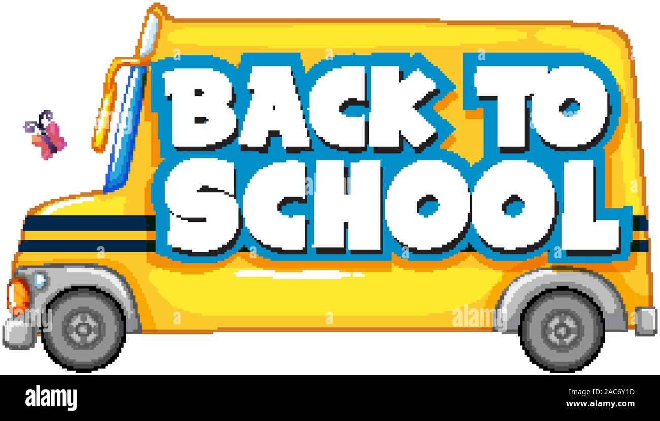 Back to school template with school bus illustration Stock Vector Image ...