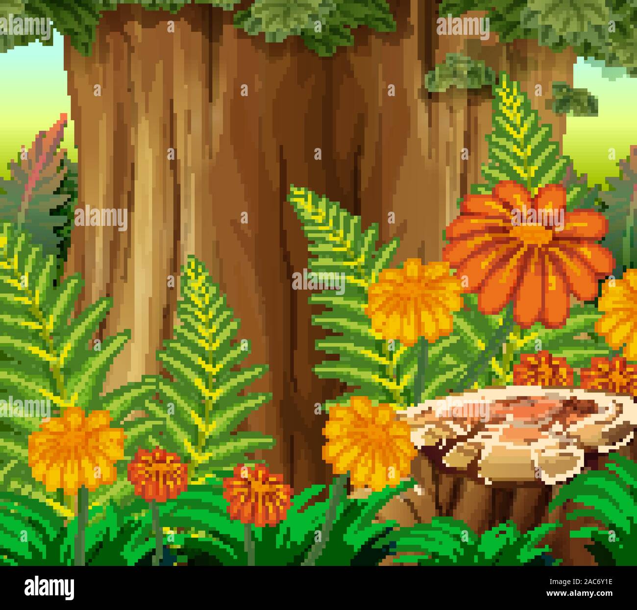 Background scene with nature theme illustration Stock Vector Image ...
