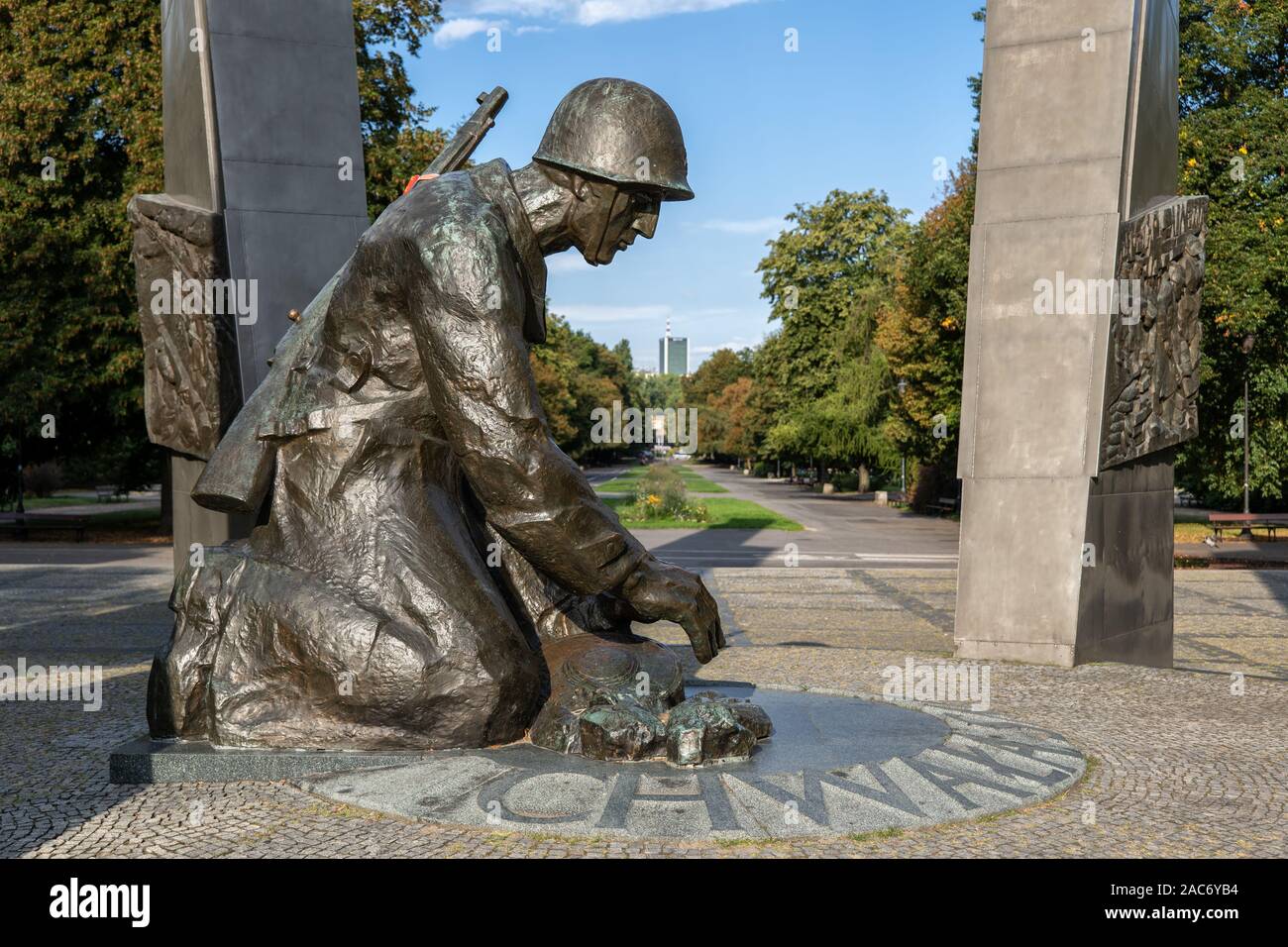 Glory to Sappers Monument in city of Warsaw in Poland, commemorates the ...