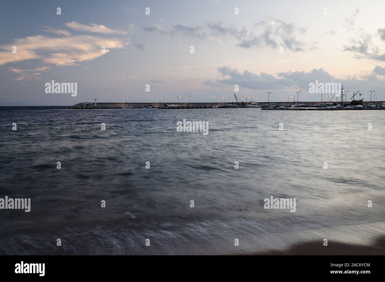 Early in the Morning on the beach in Chernomorets resort in Bulgaria ...