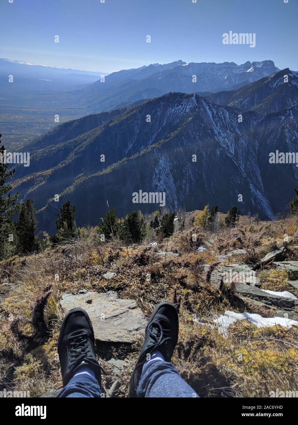 Pov view. Photos from the phone during the hike. Family travels. People ...