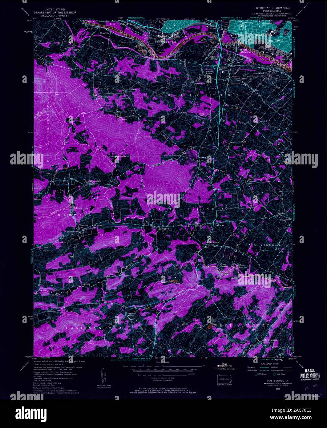 Pottstown map hi-res stock photography and images - Alamy