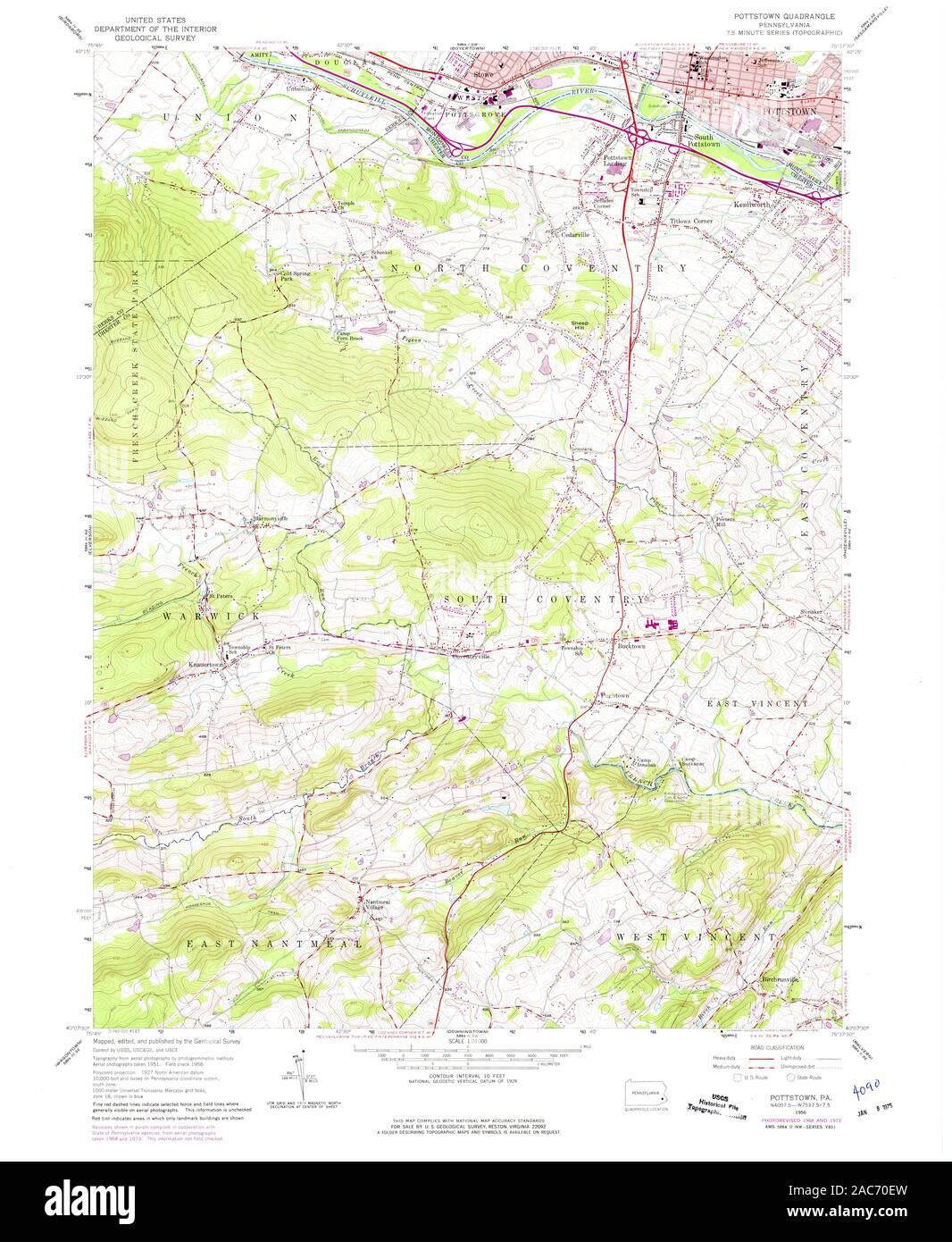 Pottstown map hi-res stock photography and images - Alamy