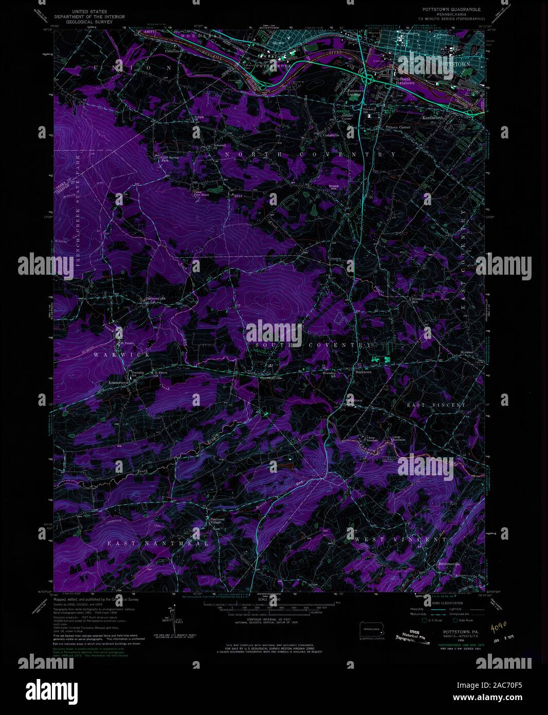 Pottstown map hi-res stock photography and images - Alamy