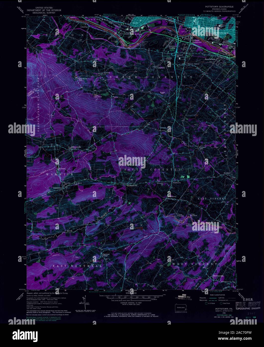 Pottstown map hi-res stock photography and images - Alamy