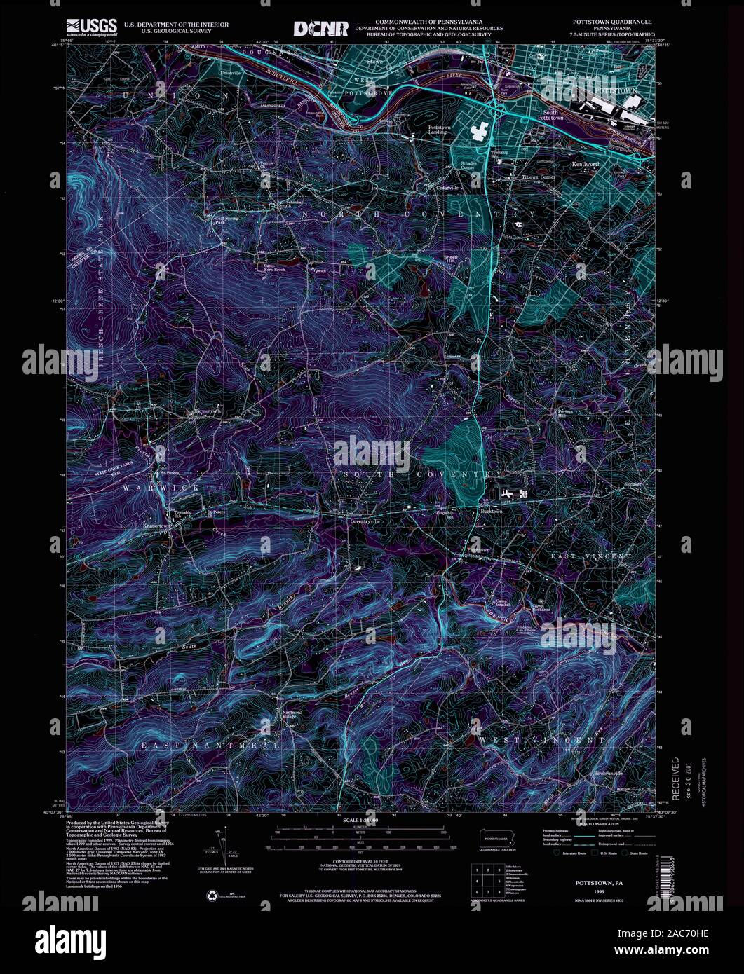 Pottstown map hi-res stock photography and images - Alamy