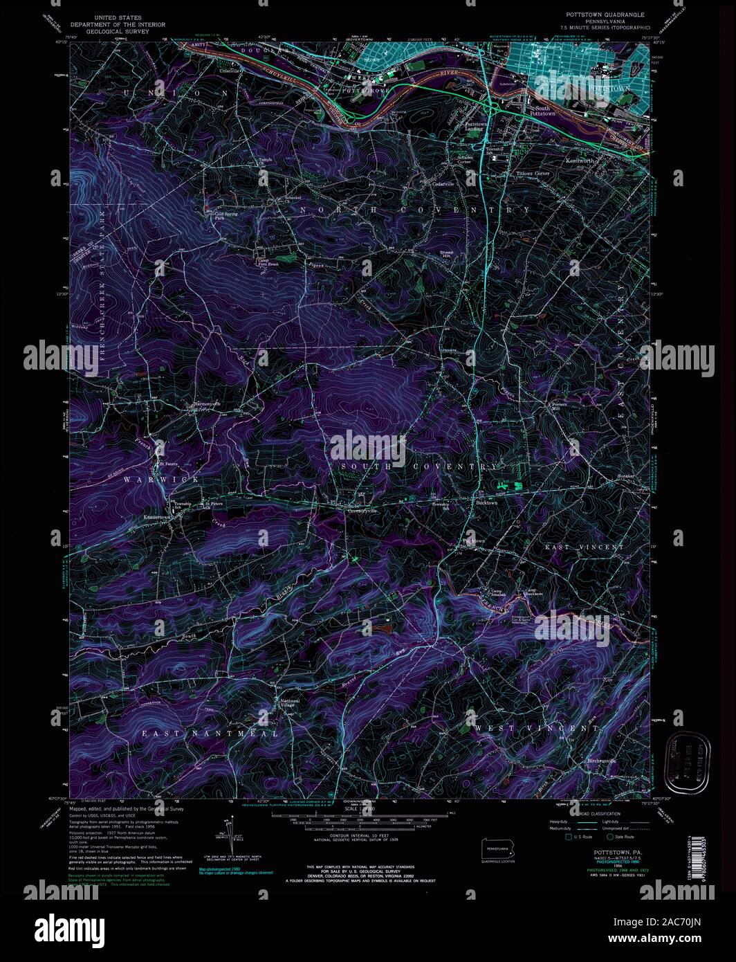 Pottstown map hi-res stock photography and images - Alamy