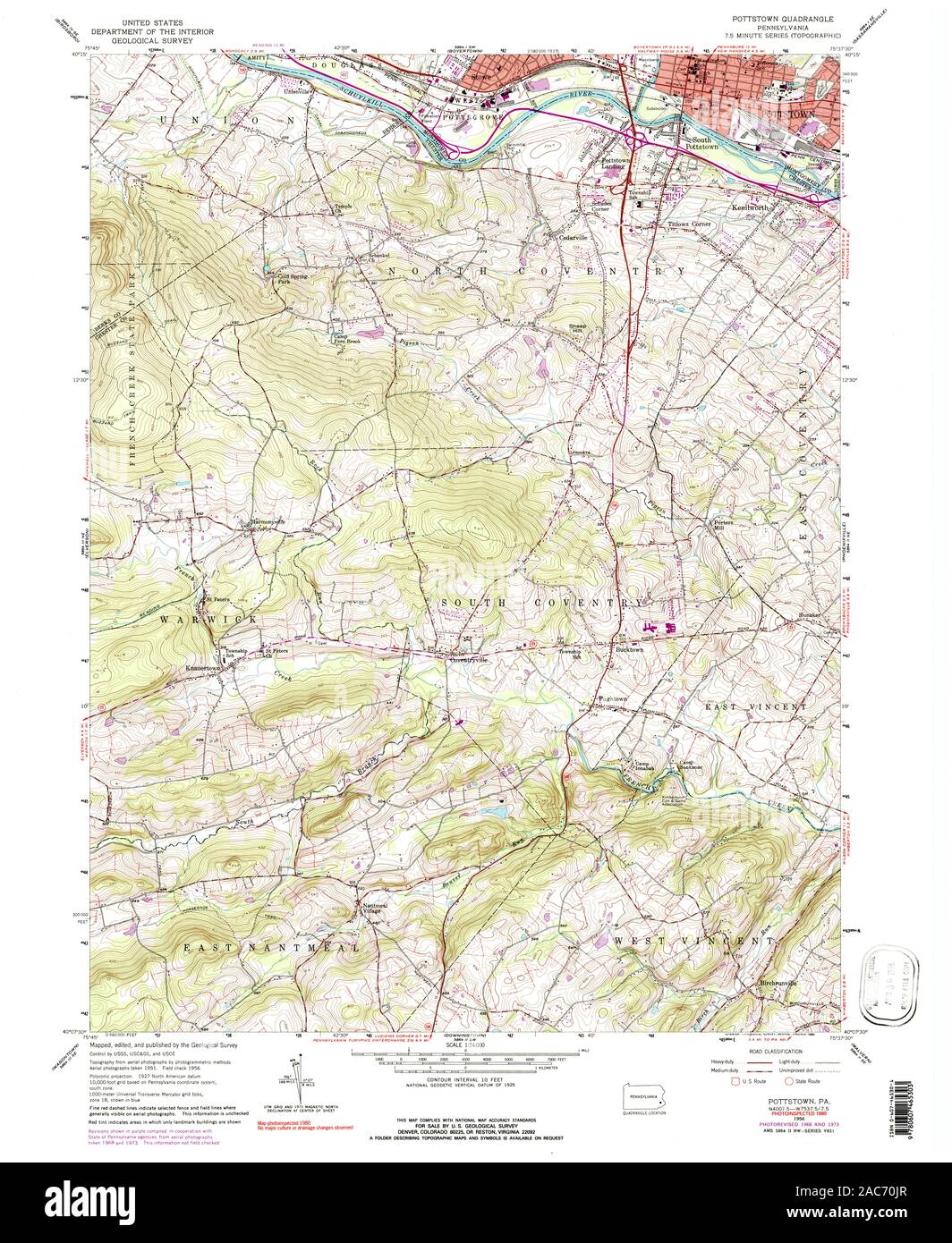 Pottstown map hi-res stock photography and images - Alamy