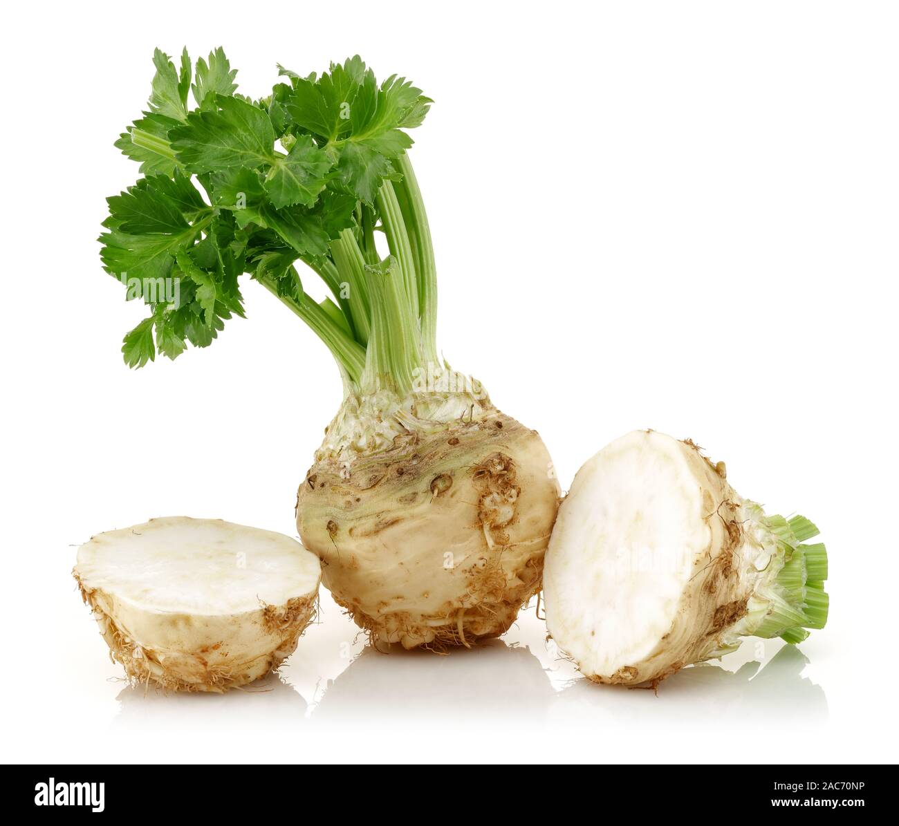 Fresh celeriac with leaf isolated on white background Stock Photo - Alamy