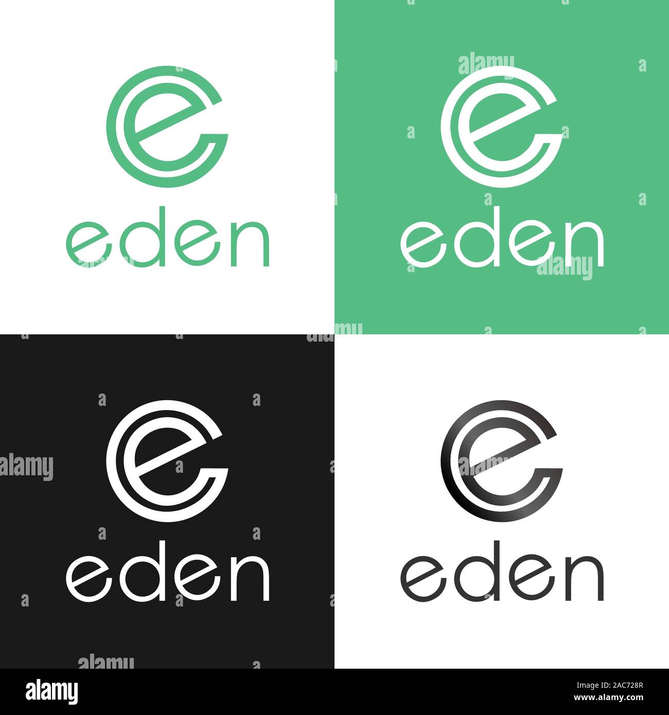 Letter E Alphabetic Logo Design Template, Eden Logo Concept, Suitable ...