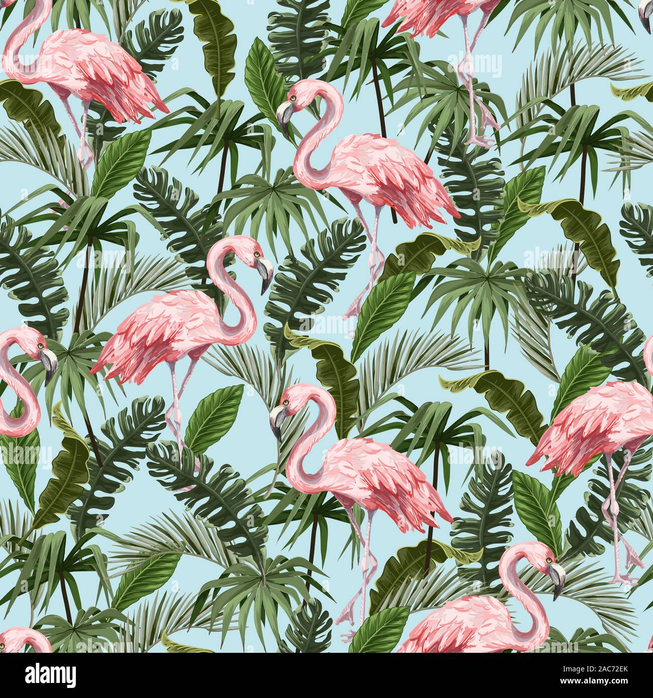 Seamless flamingo bird pattern hi-res stock photography and images - Alamy
