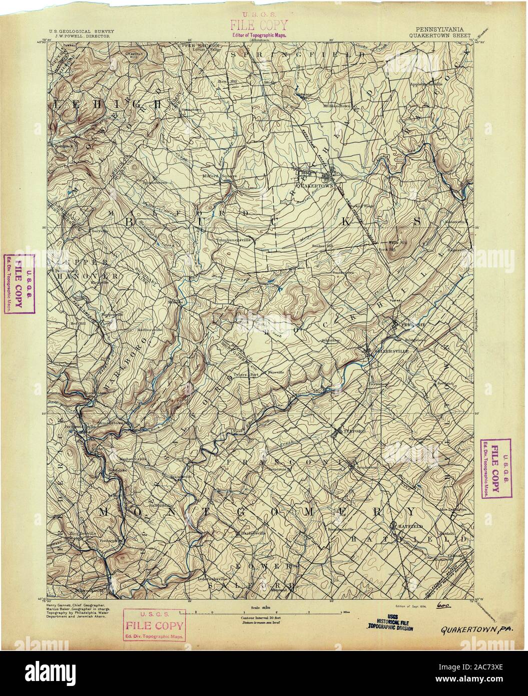 Map of quakertown hi-res stock photography and images - Alamy