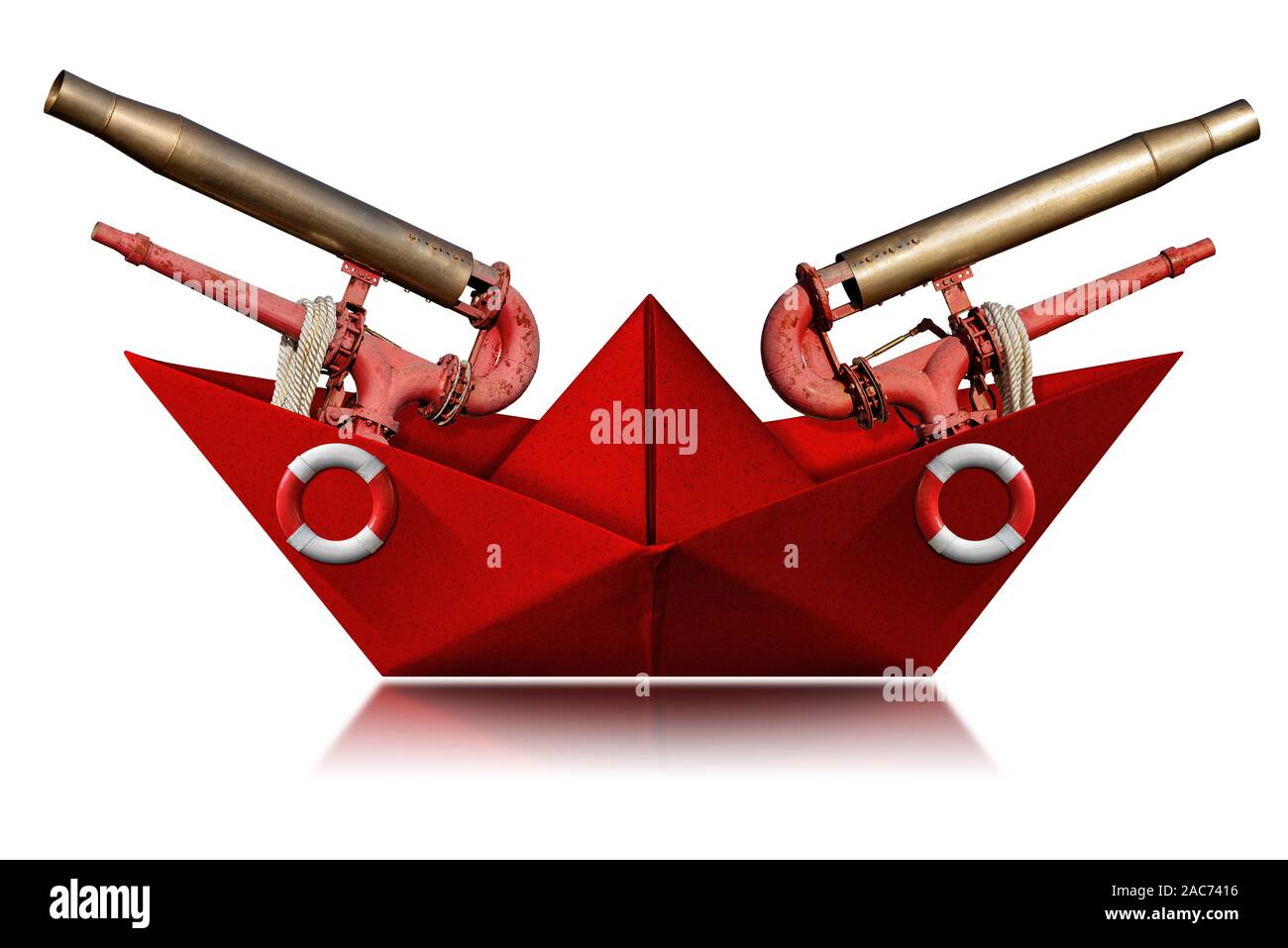 Rescue lifeboat on water Cut Out Stock Images & Pictures - Alamy