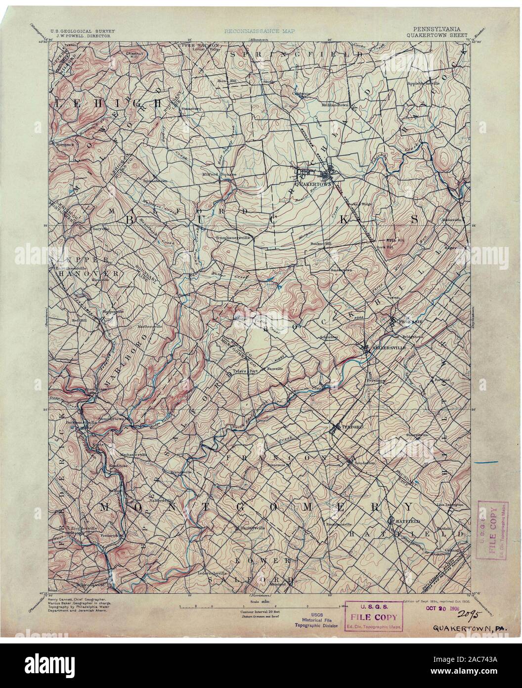 Map of quakertown hi-res stock photography and images - Alamy