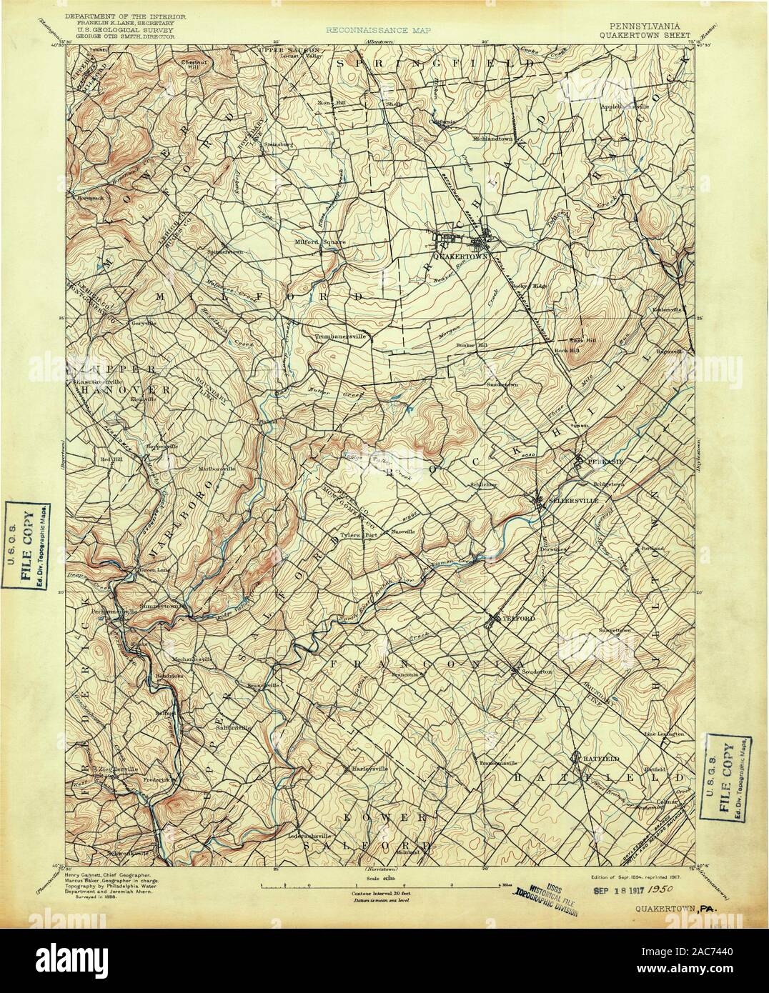 Map of quakertown hi-res stock photography and images - Alamy