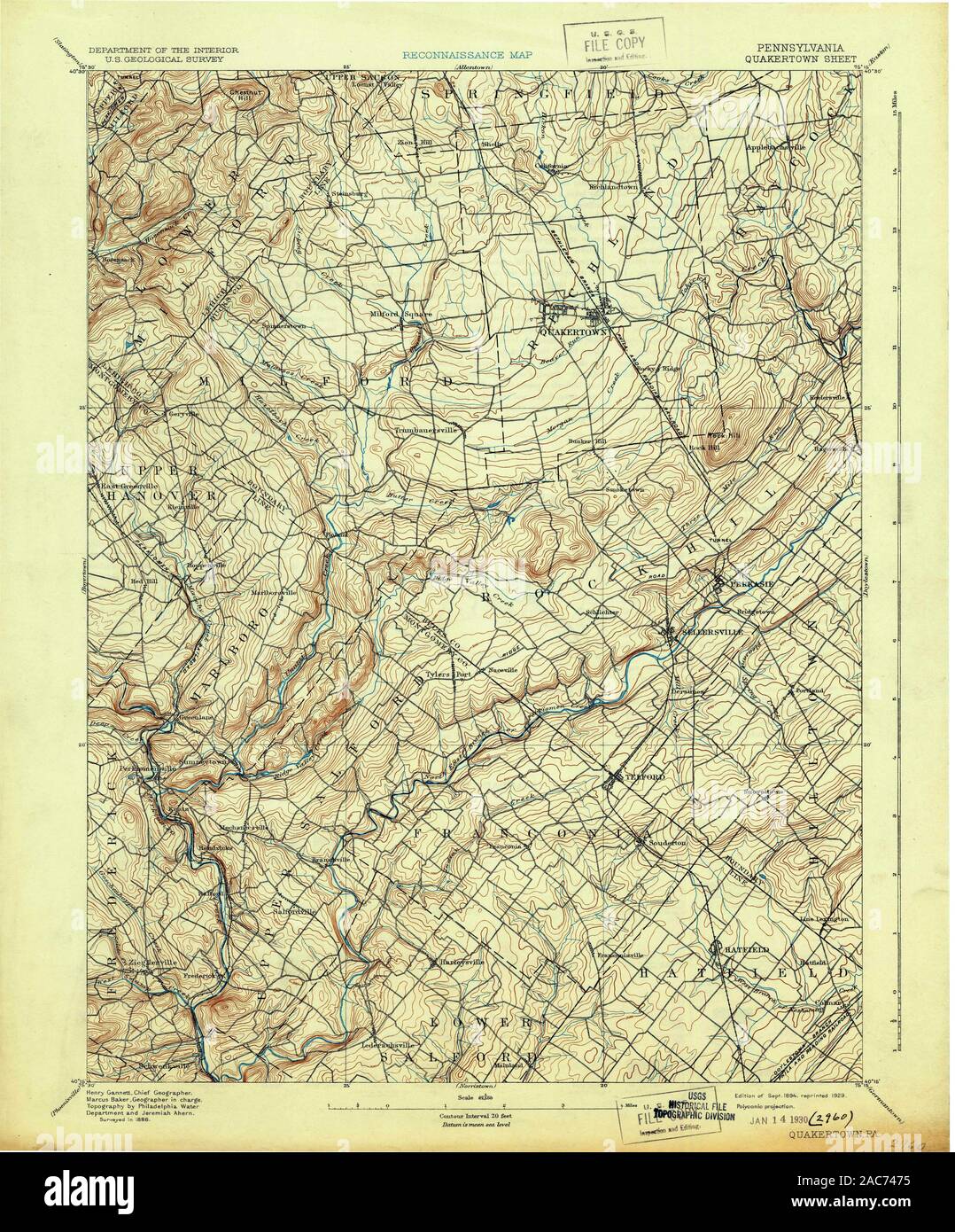 Map of quakertown hi-res stock photography and images - Alamy