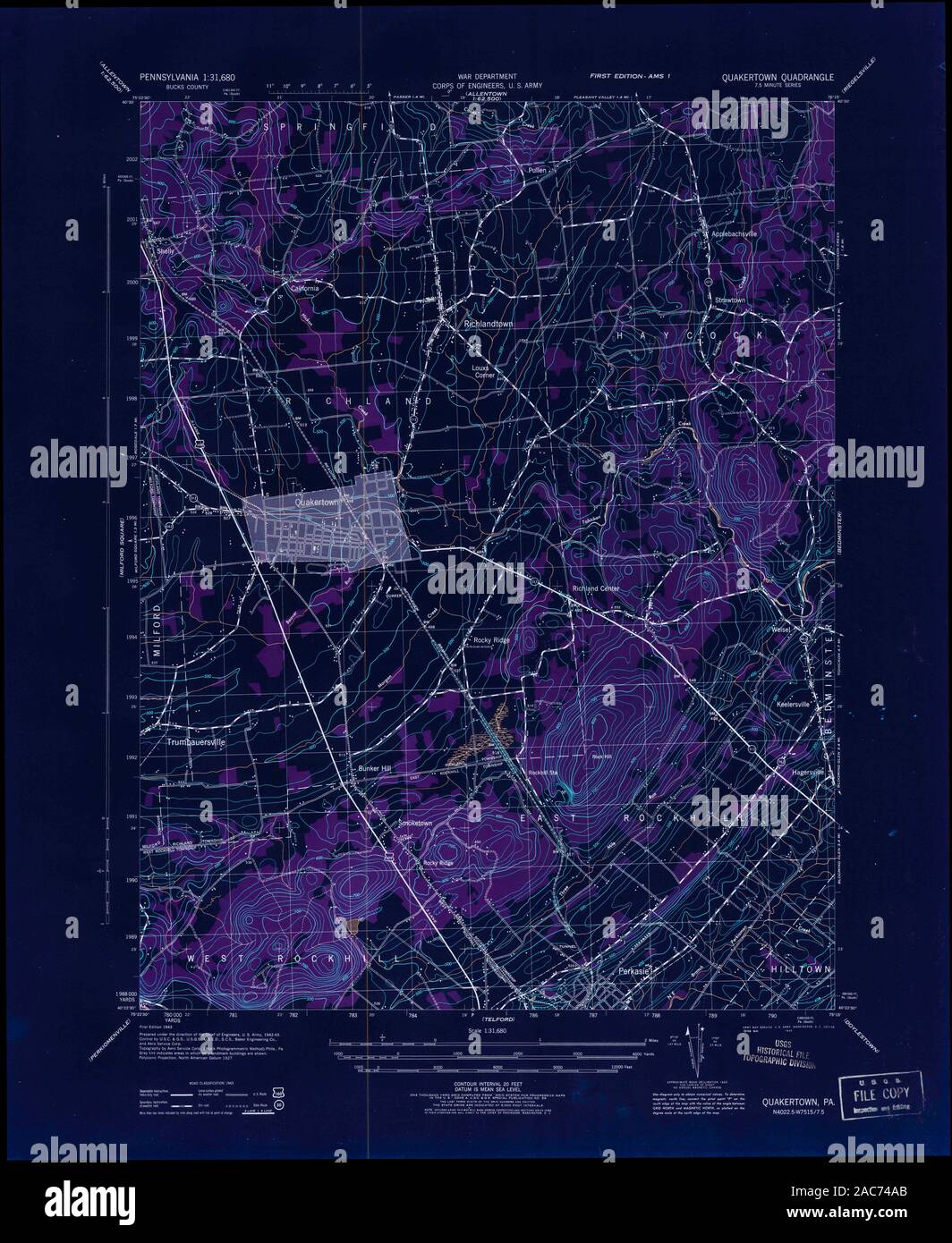 Map of quakertown hi-res stock photography and images - Alamy