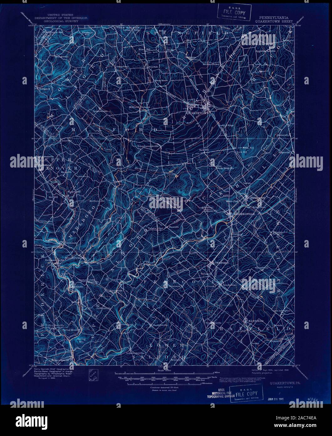 Map of quakertown hi-res stock photography and images - Alamy