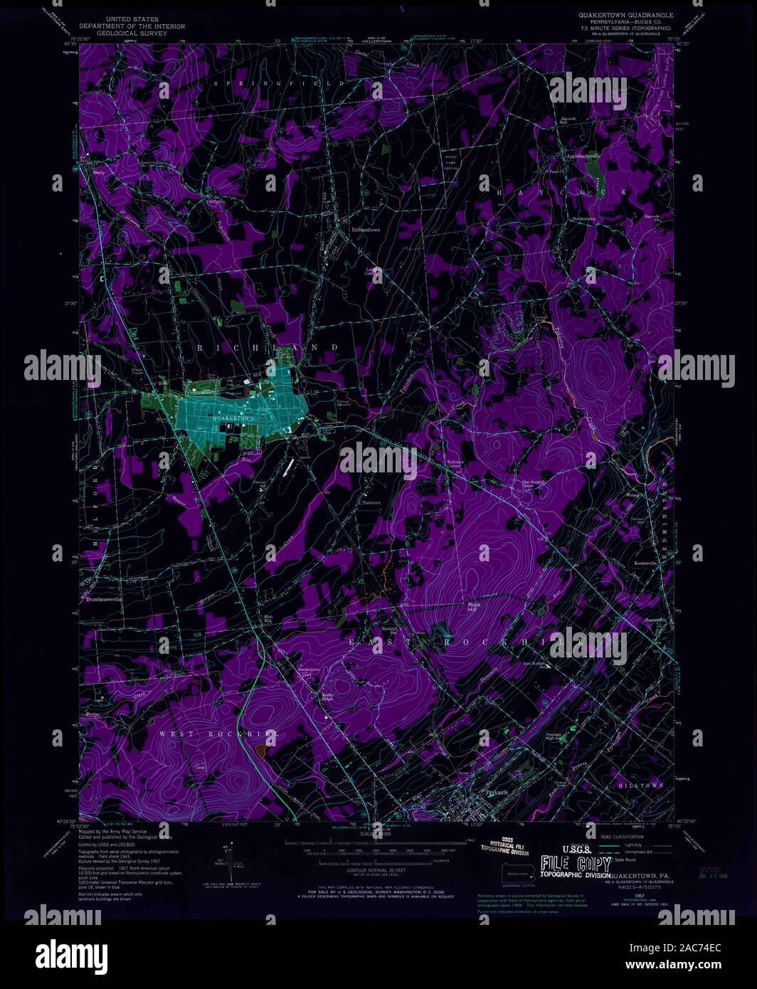 Quakertown pennsylvania map hi-res stock photography and images - Alamy