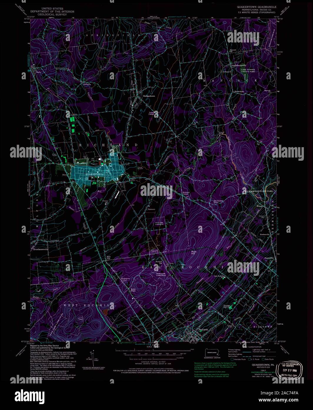 Map of quakertown hi-res stock photography and images - Alamy