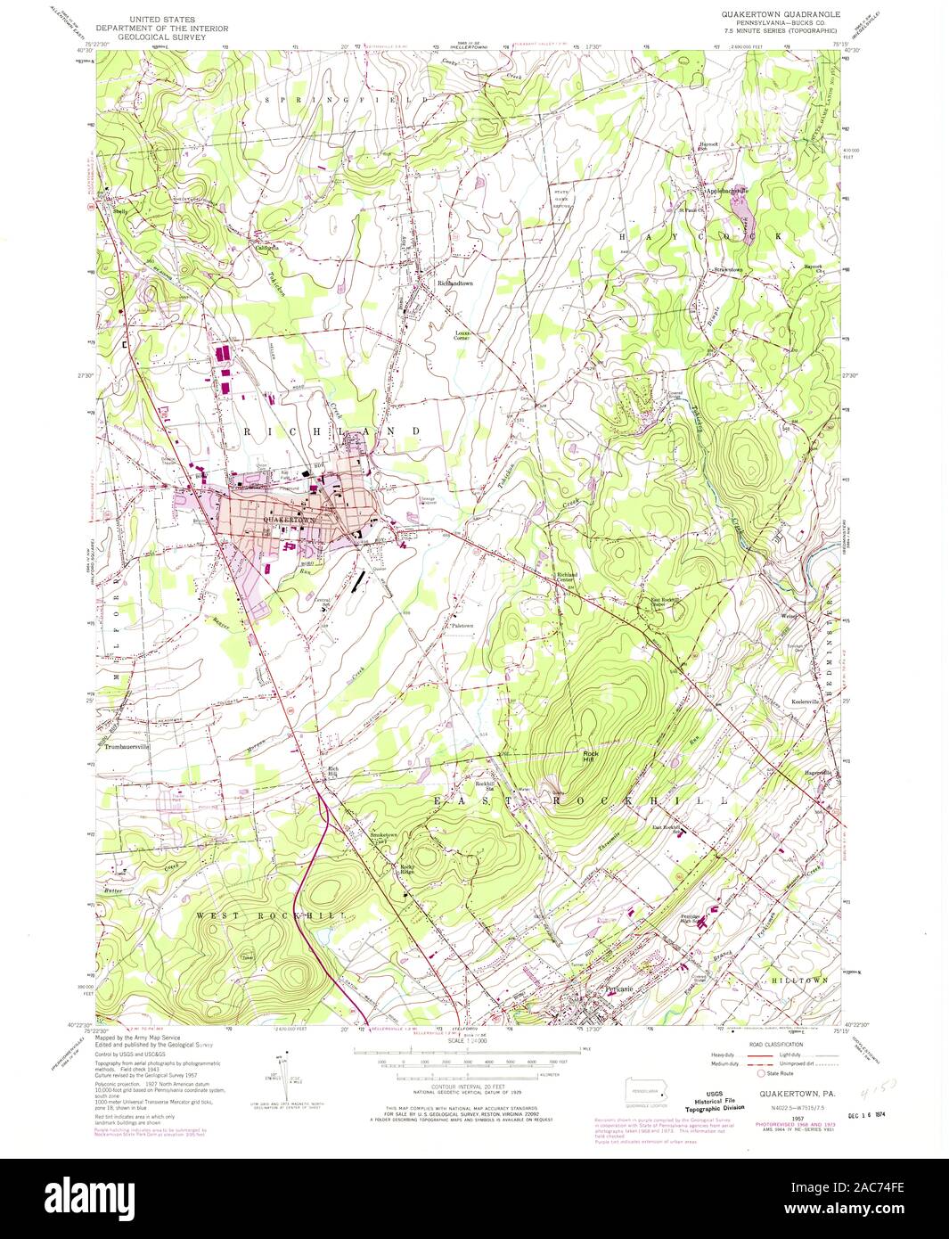 Map of quakertown hi-res stock photography and images - Alamy