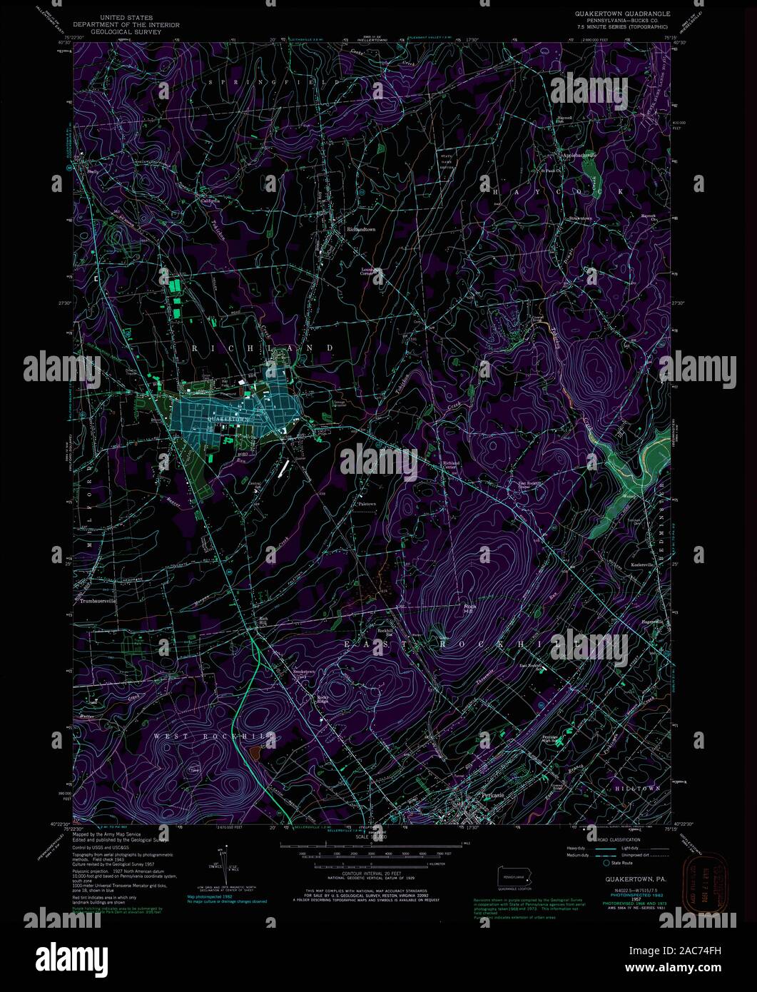 Quakertown pennsylvania map hi-res stock photography and images - Alamy